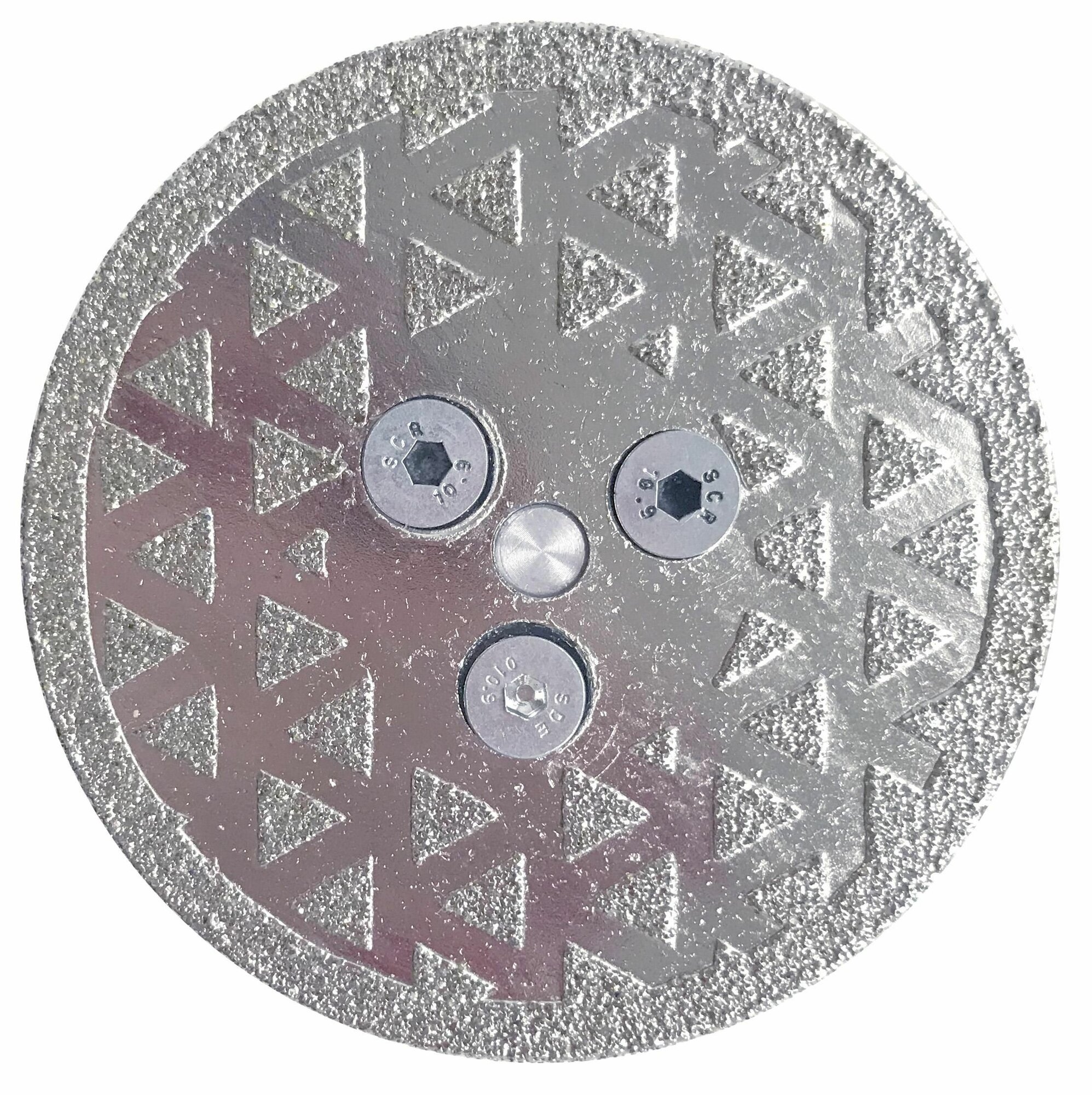 Диск для резки и шлифовки мрамора KING с фланцем М14 (гальванический с боковыми сегментами, двусторонний) 65 мм