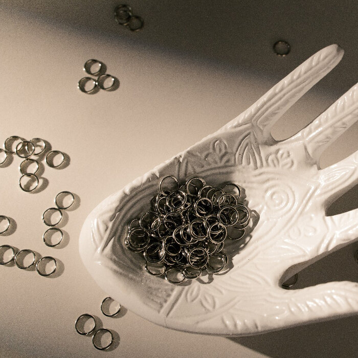 QF Кольцо соединительное «СМ-982», 1×7 мм, набор 50 г, ± 410 шт. цвет серебро