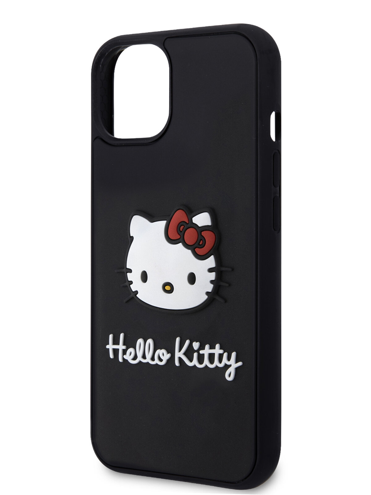 Hello Kitty для iPhone 15 чехол 3D Rubber Kitty Head Hard Black