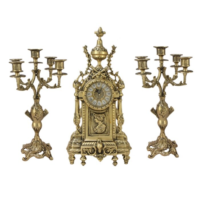 Bronza Portugal BP-2701828-D Каминные часы с канделябрами донна луиза
