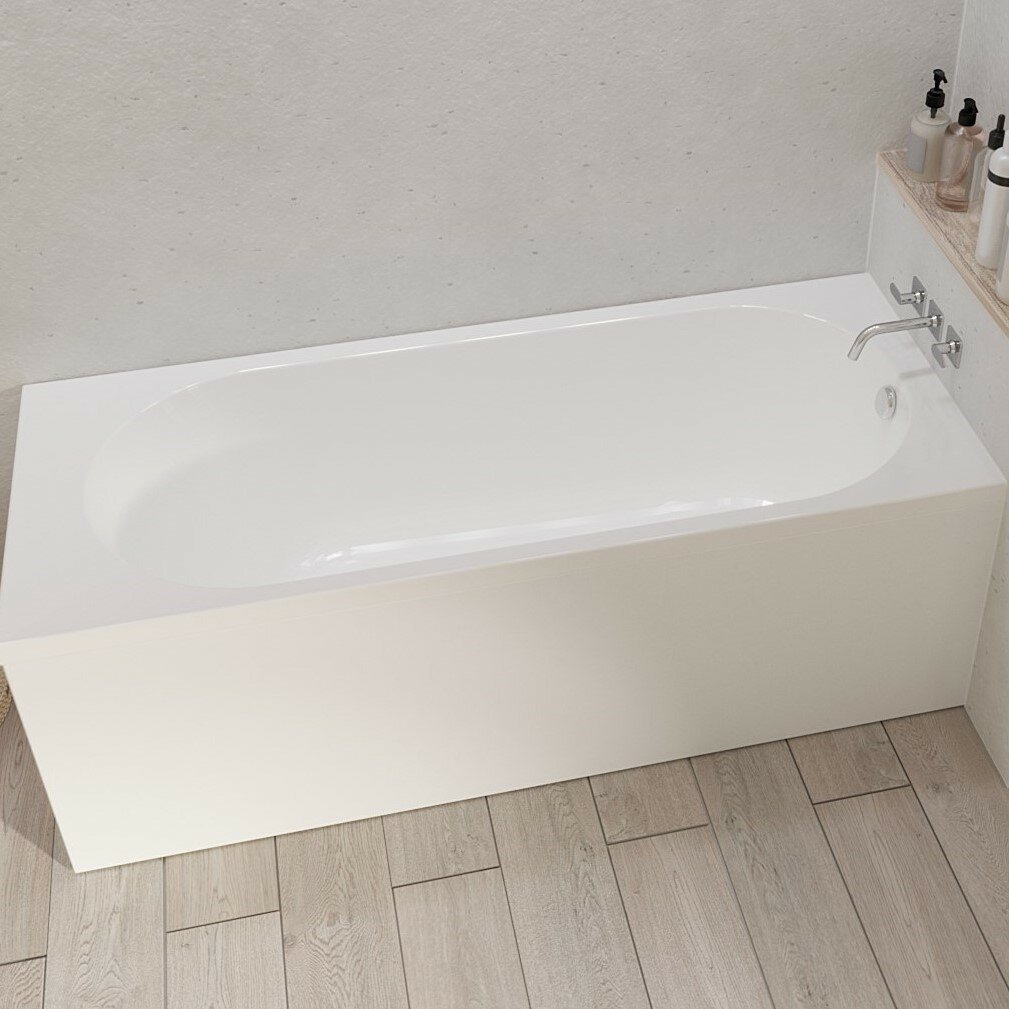 Ванна акриловая Marka One Vesper 160x70 см Прямоугольная Белая, пристенная, 01вес1670