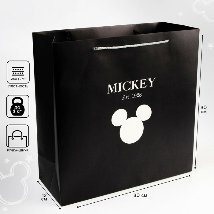 Пакет ламинированный, 30 х 30 х 12 см "Mickey Mouse", Микки Маус, 7425219