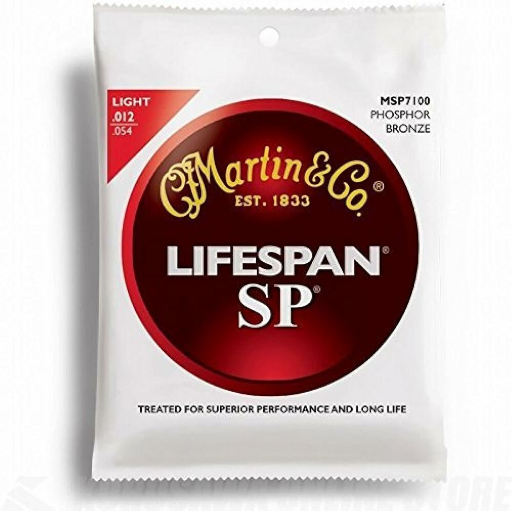Струны для акустической гитары, MARTIN MSP7100 LIFESPAN SP, 12-54