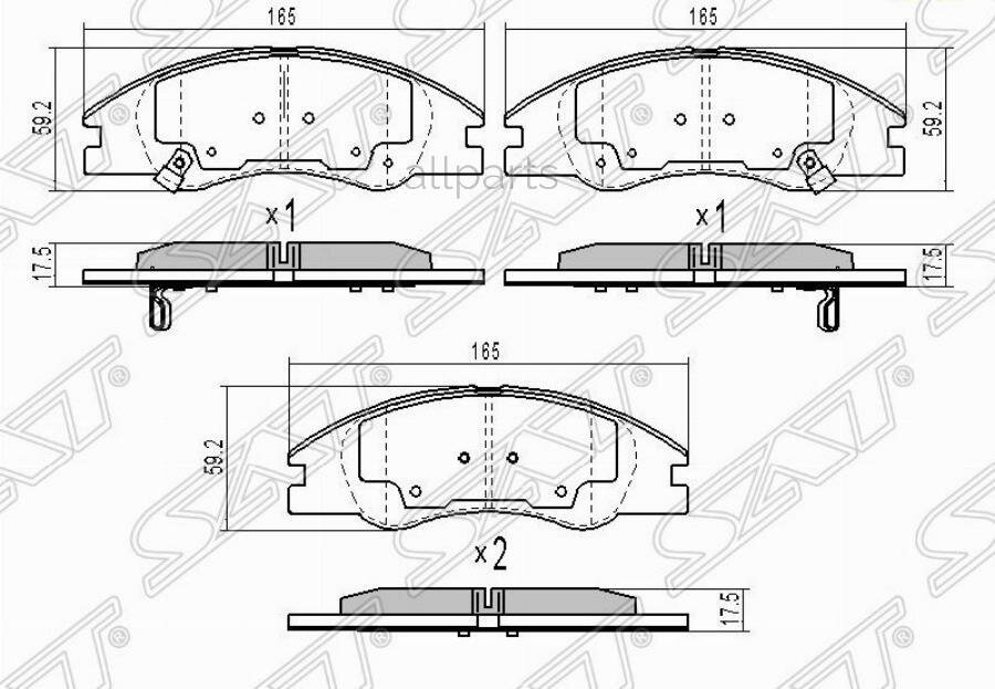 SAT ST-58101-2FA20 Колодки тормозные перед KIA CERATO 04-