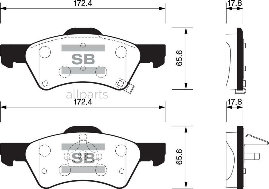 SANGSIN BRAKE SP1440 Колодки торм. дисковые Hi-Q CHRYSLER VOYAGER 01-03 (D857)