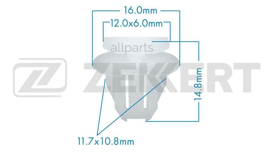 ZEKKERT BE-2440 Клипса крепёжная Nissan (миним. кол-во заказа 10 шт)
