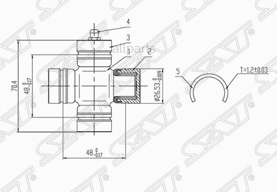 SAT ST-49300-2E000SP Крестовина HYUNDAI TUCSON 04-10/KIA SPORTAGE 04-10