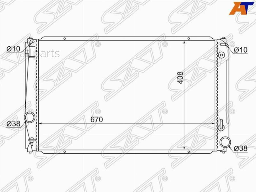 SAT TY0004-30 Радиатор Toyota Harrier (XU60) 13-20 / RAV4 (XA30, XA40) 05-19 / Lexus NX 14-21 / Toyota Alphard (H20