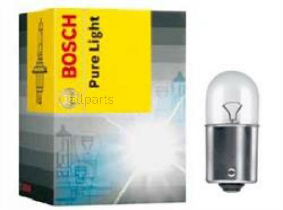 BOSCH 1987302203 Лампа накаливания 10шт в упаковке R10W 12V 10W BA15s Pure Light (стандартные характеристики)