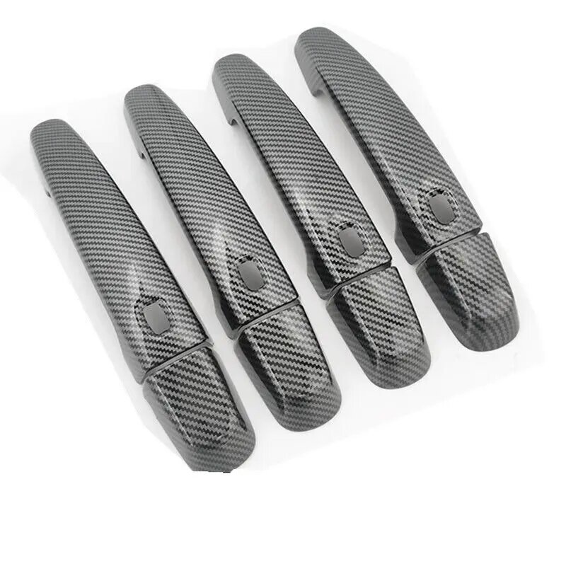 Для Chevrolet Equinox 2017-2021 углеродное волокно, хромированная крышка дверной ручки автомобиля, декоративная наклейка, аксессуары для стайлинга carbon 4 buttons