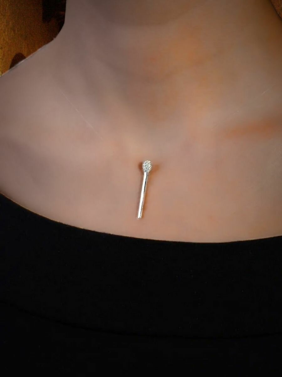 Подвеска, серебро, 925 проба, родирование, фианит