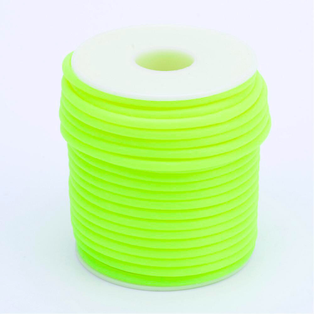 Шнур резиновый полый, около 4мм, неоново-салатовый, 2 метра