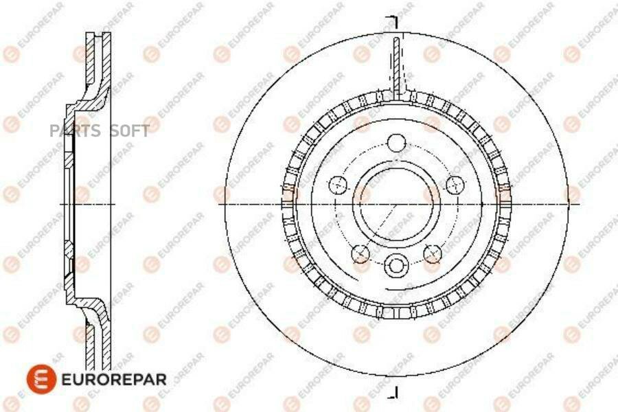 EUROREPAR 1667862380 Диск тормозной к-т. 2 шт. (цена за 1 шт. заказывать 2 шт.) задн. вент. электротормоз (без ABS) VOL ()