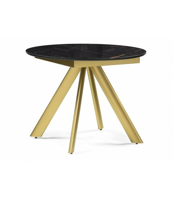 Стол стеклянный Splay обсидиан / черный / золото 9532392