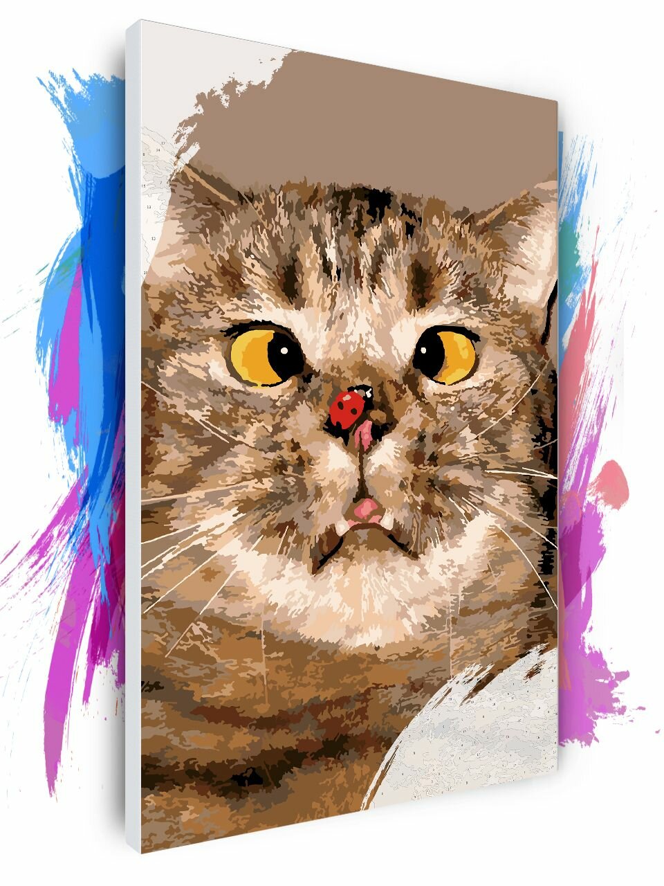 Картина по номерам на холсте Божья коровка на носу, 50 х 80 см