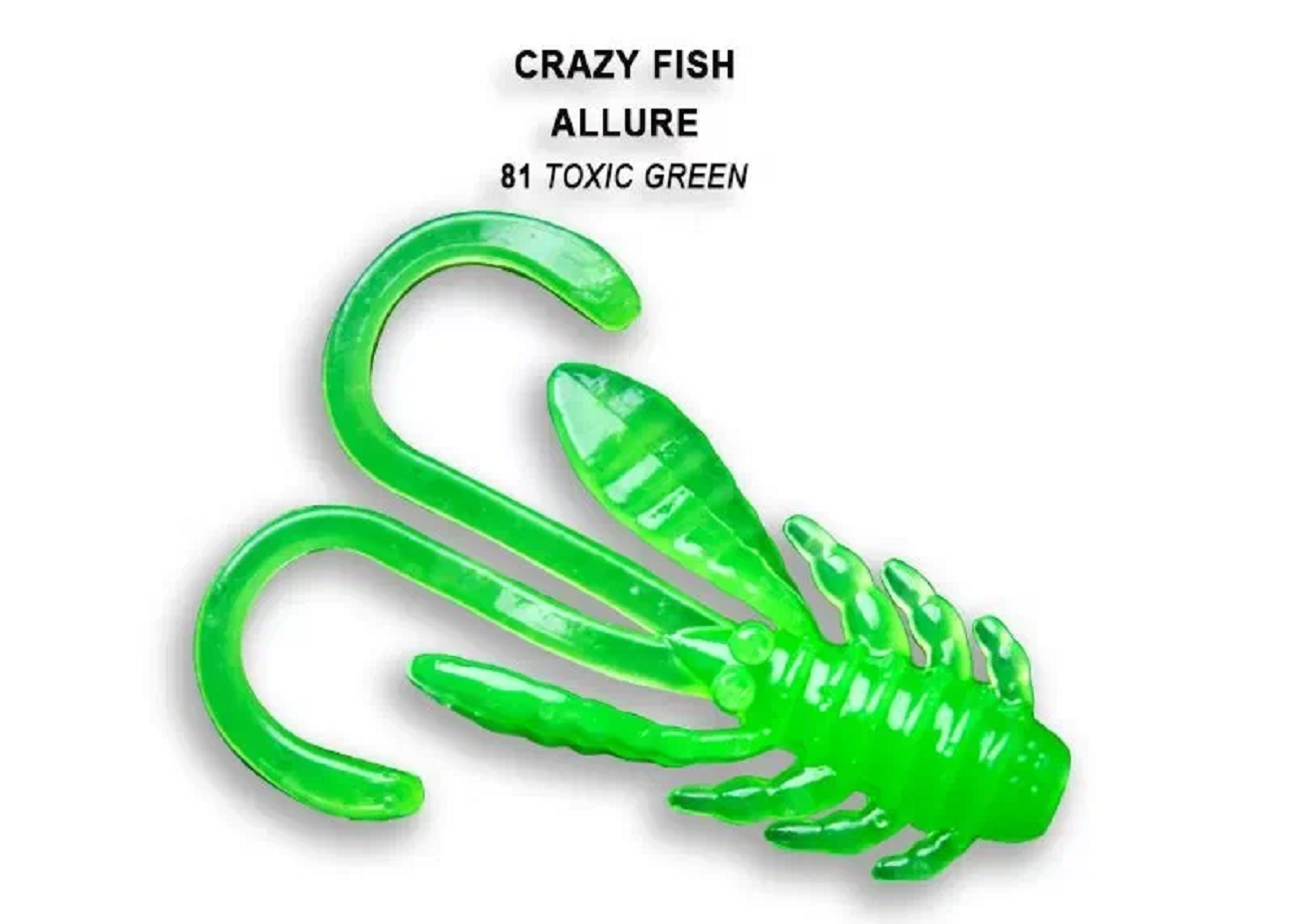Силиконовая приманка мягкая съедобная Crazy Fish Allure 1.6" 40 мм 23-40-81-6 8 шт.