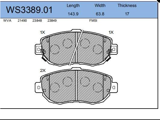 Колодки тормозные дисковые перед JEENICE WS3389.01