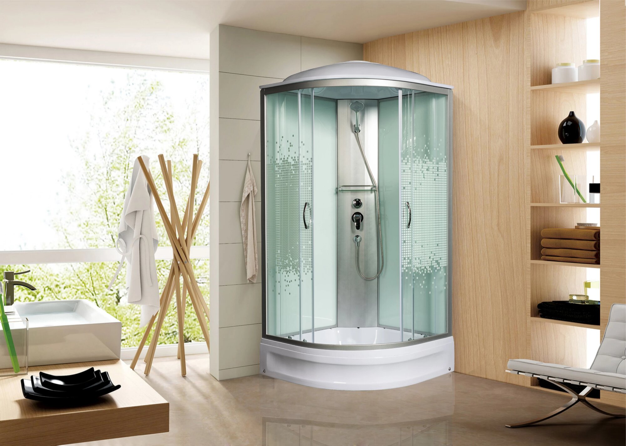 Душевая кабина Мономах "1000 и 1 Ночь" 800x800, угловая, акриловый поддон, 24 см