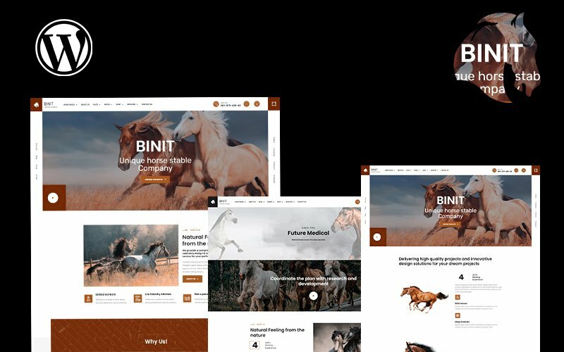 Подарочный сертификат на Шаблон для сайта Вордпресс с демоконтентом Binit Equestrian Horse Riding School Theme WordPress