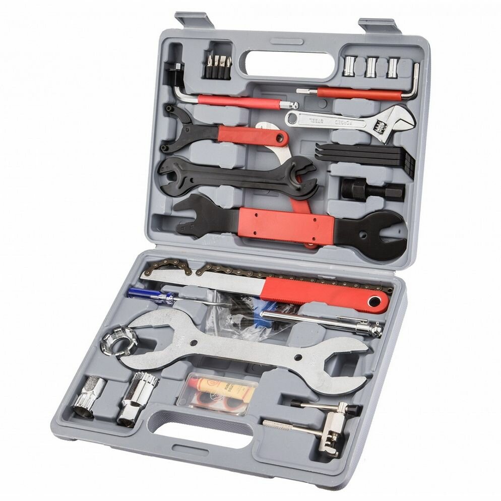 Набор велосипедных инструментов в чемодане Kenli KL-9810, 37 предметов