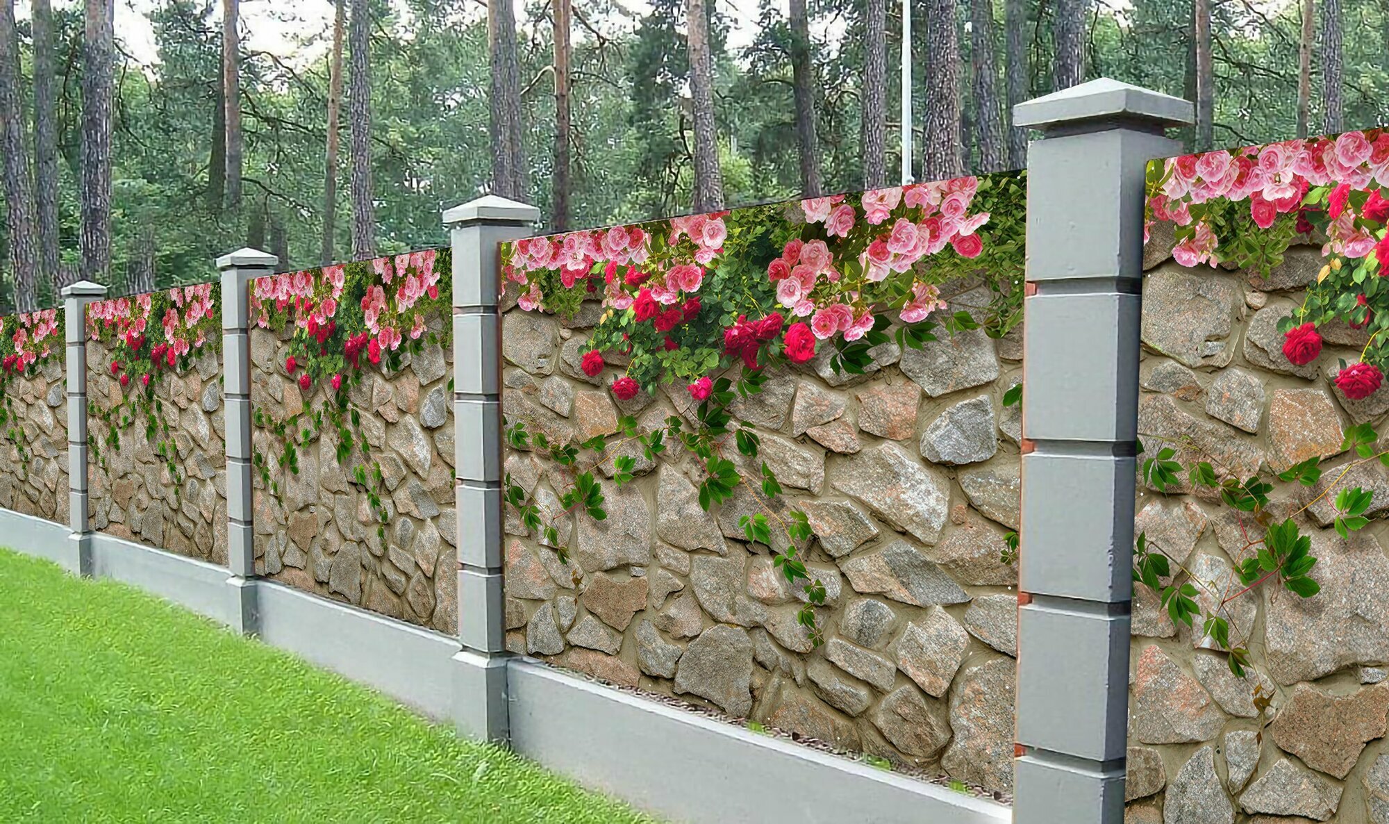 Фотосетка для забора, фасада Фотофасад с люверсами 2,4 х 2 м