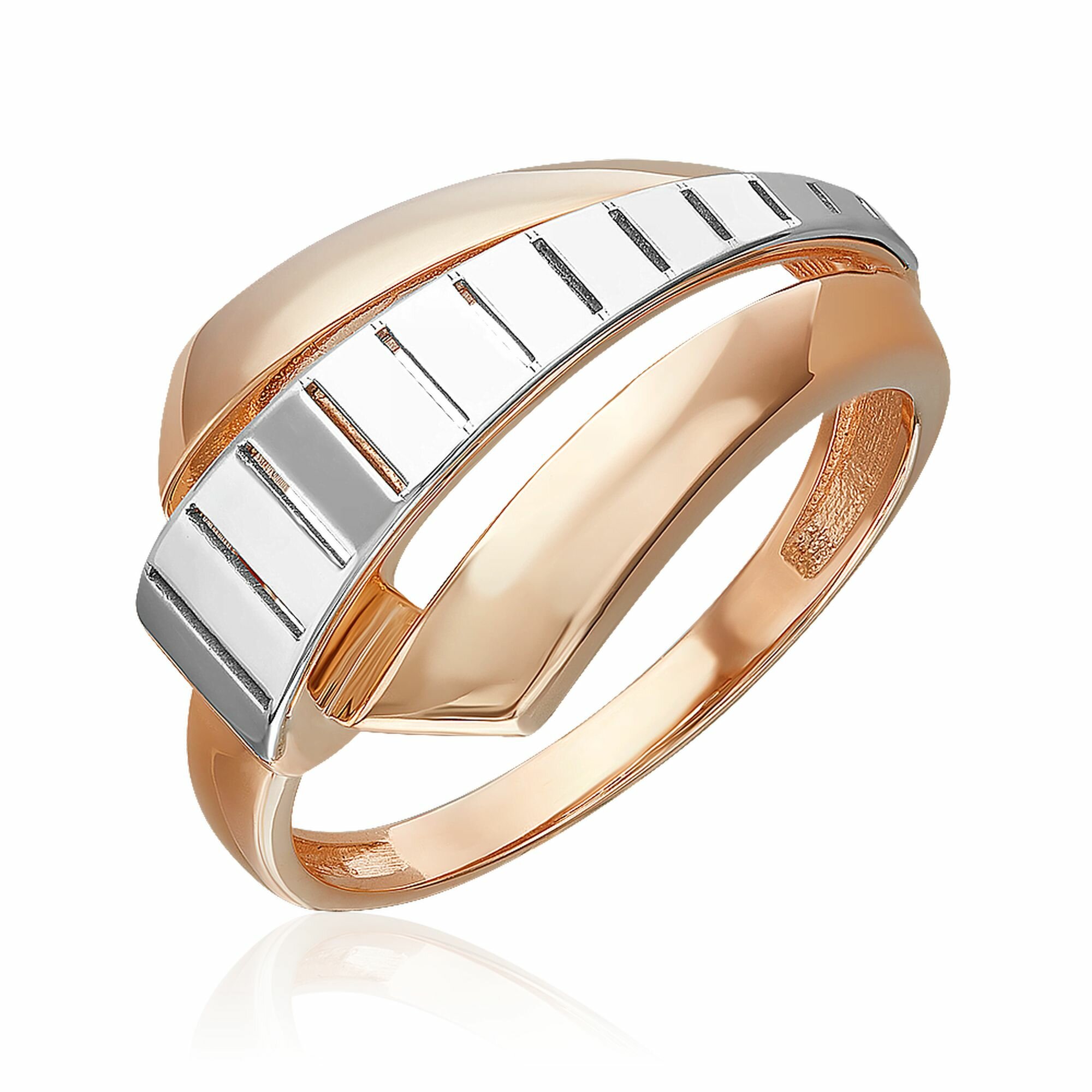 Кольцо, комбинированное золото, 585 проба