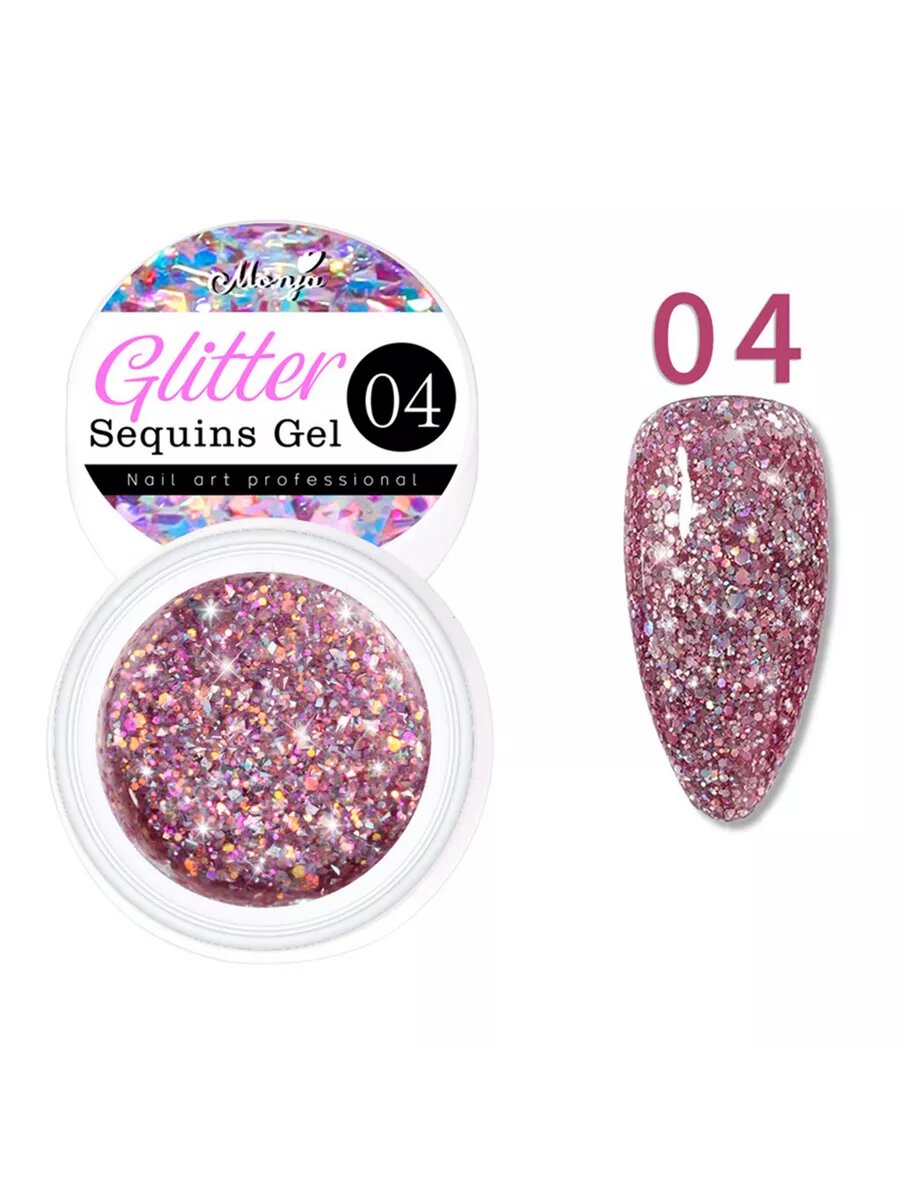 Гель для дизайна ногтей с глиттером