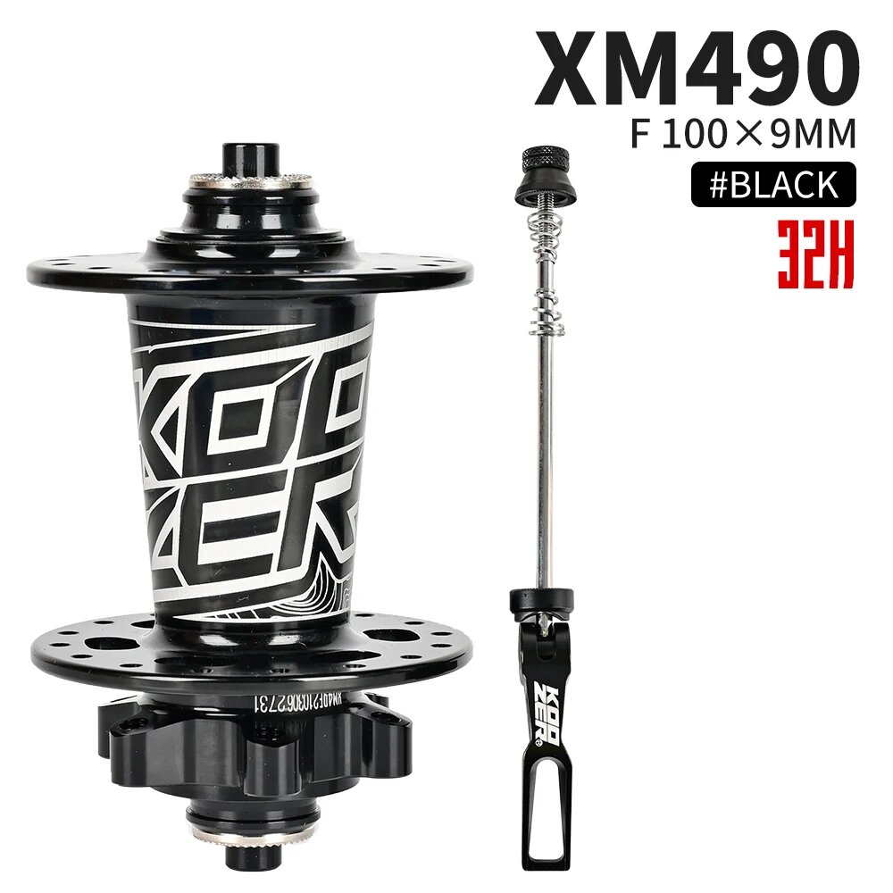 KOOZER XM490 передняя втулка 100x9/100x15 мм черная/красная Черный, 32H 100x9 BK