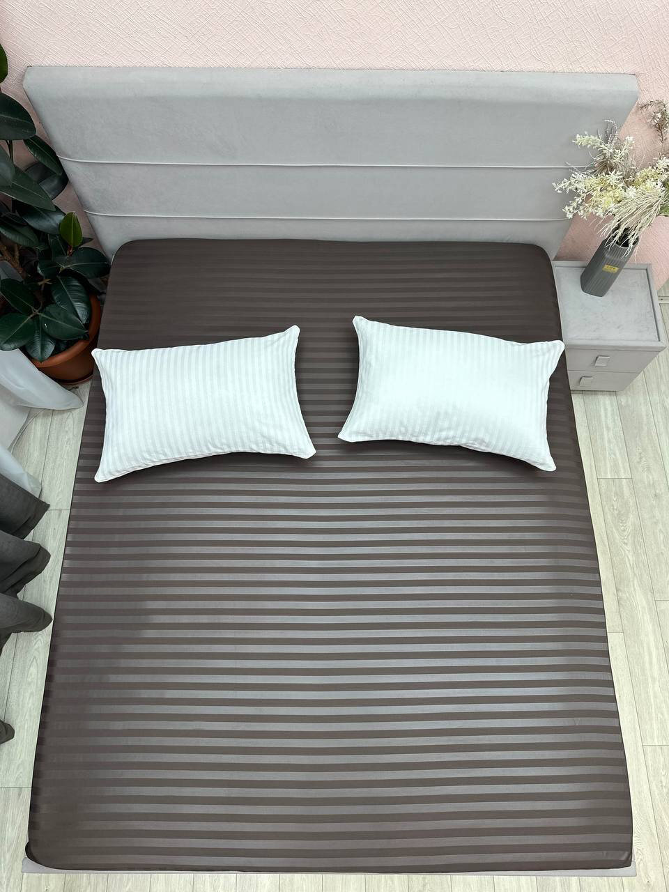 Простынь на резинке 120х200х20 см от бренда ООО "Яфетекс" полисатин 100%-ный хлопок