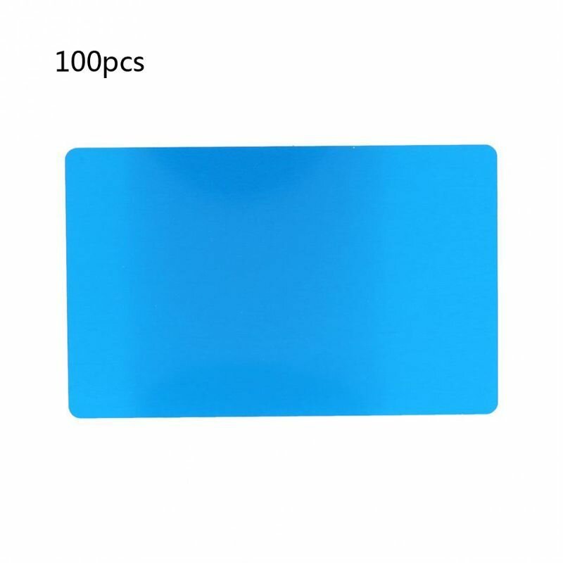 100 шт. Заготовки для визитных карточек, алюминиевые визитные карточки гравировки дома, офиса, клиента, сделай сам, подарки, 5 цветов
