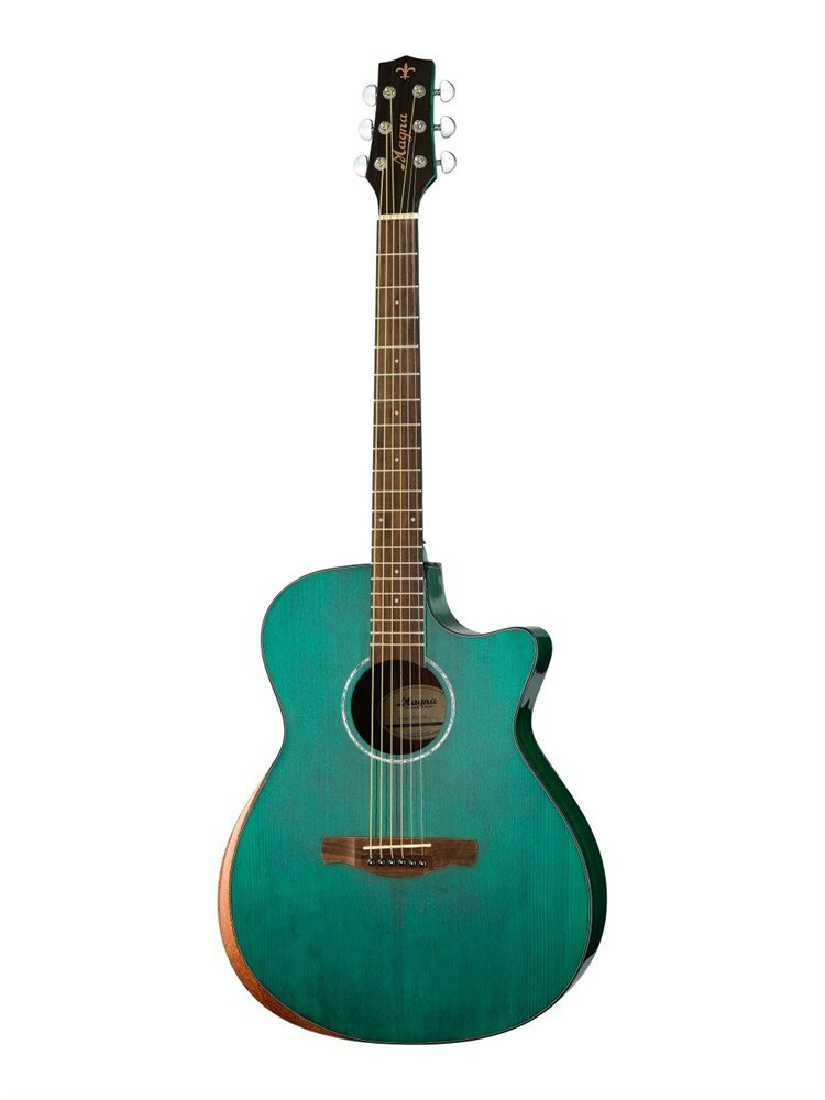 Magna MGC-02 Акустическая гитара, с вырезом, зеленая