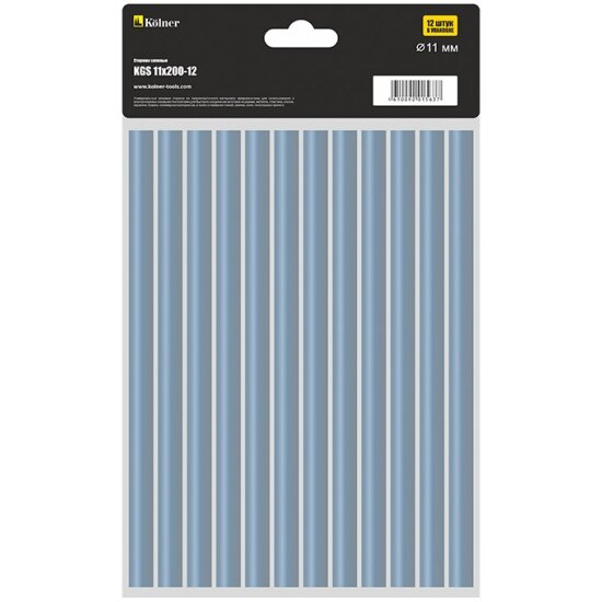 Kolner Стержни клеевые, 200мм, диам. 11мм, KGS 11x200-12 (12шт)