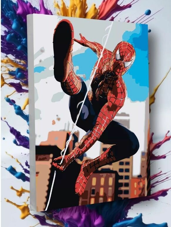Картина по номерам Человек паук Мстители 40х50