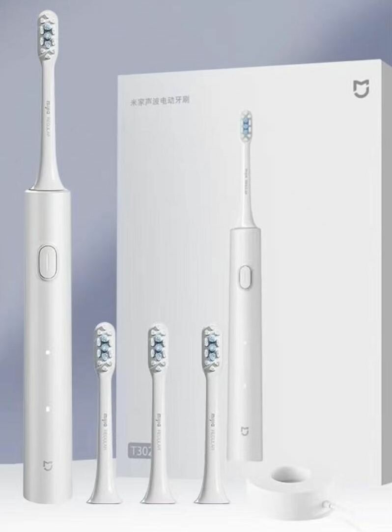 Xiaomi электрическая зубная щетка T302 бытовая перезаряжаемая водонепроницаемая студенческая для мужчин и женщин антибактериальная мягкая щетка белое