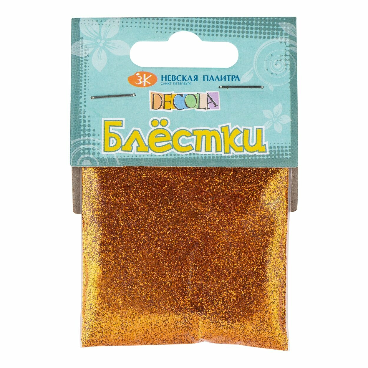 Глиттеры (блестки) декоративные DECOLA 0,1мм античное золото