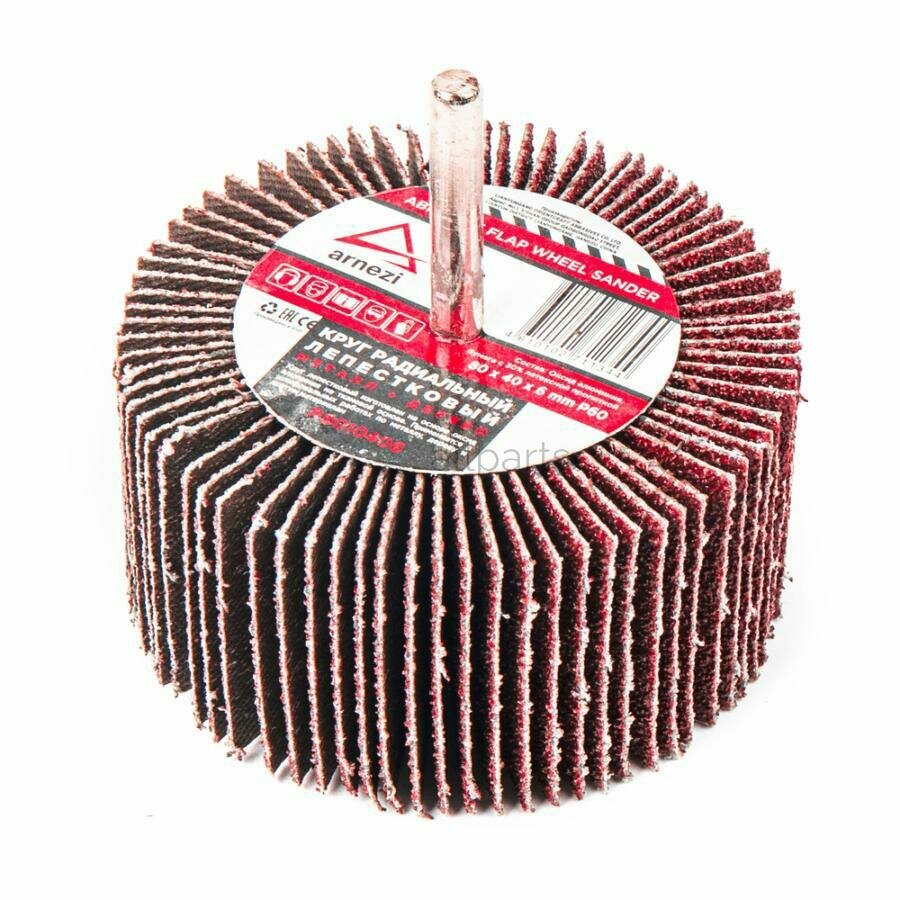 ARNEZI R8010406 Круг лепестковый для дрели радиальный 80x40x6 мм P60 ARNEZI R8010406