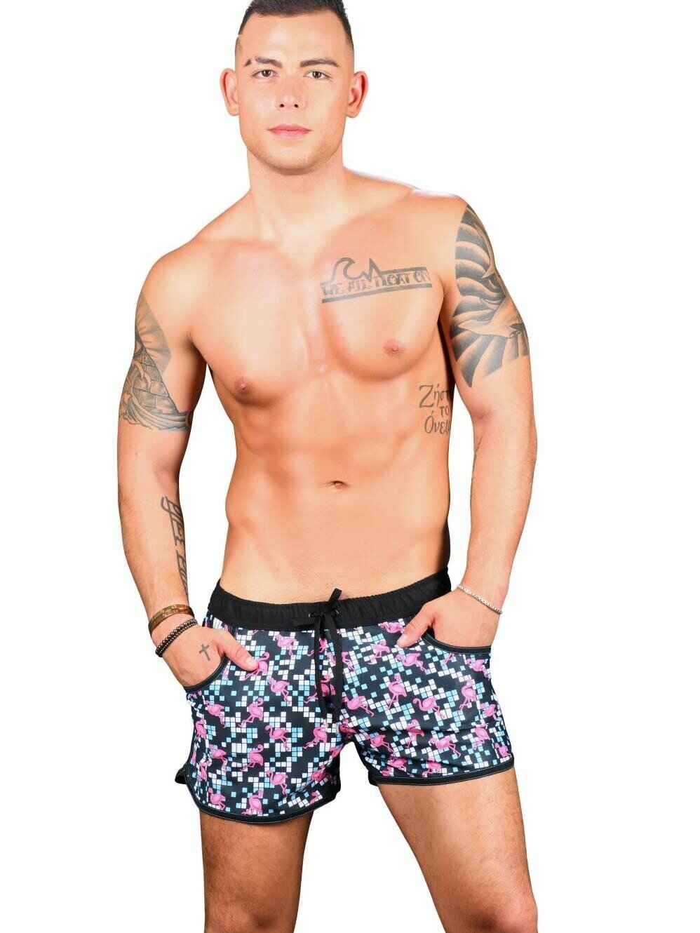 Плавки Andrew Christian Disco Flamingo Swim Shorts