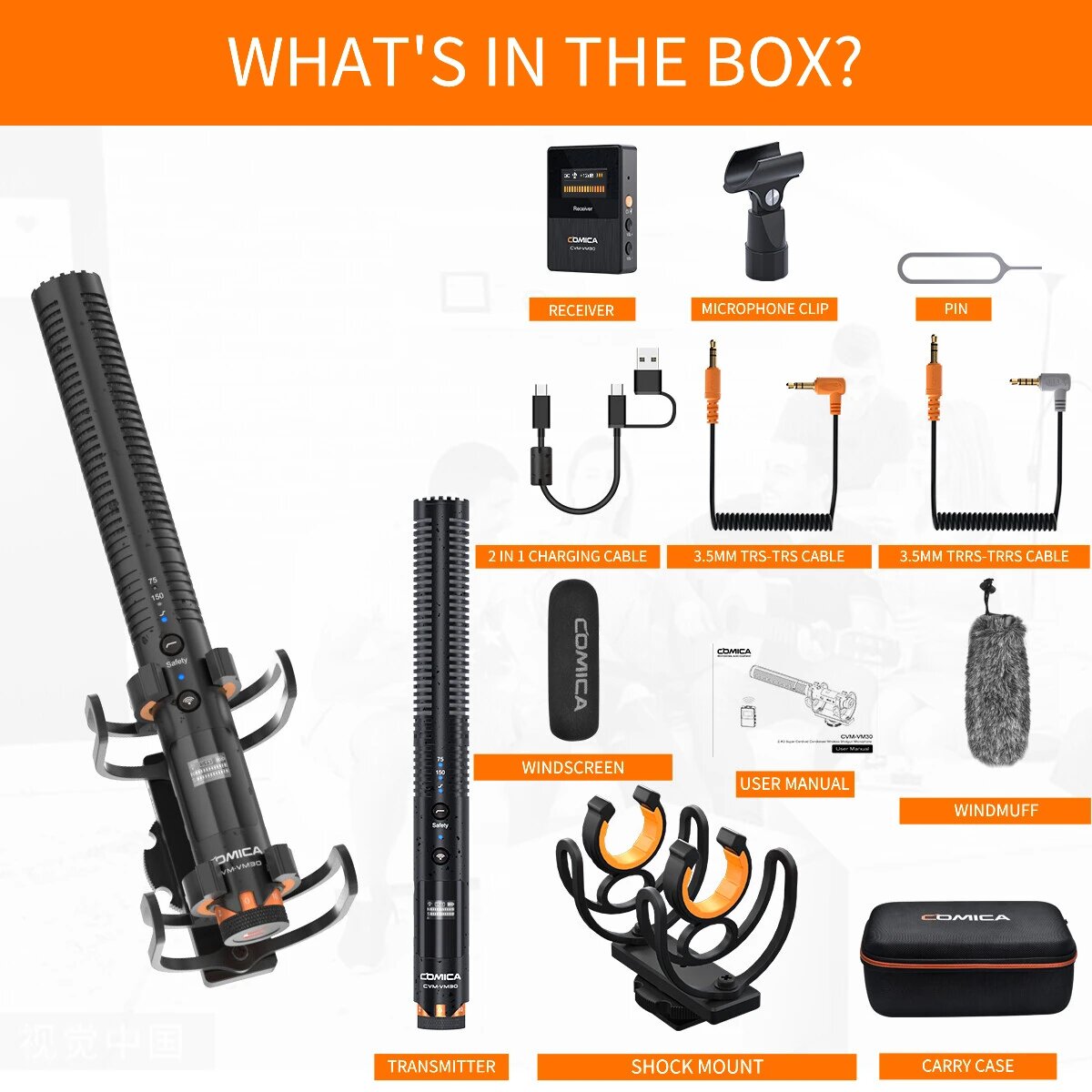 COMICA VM30 Беспроводной суперкардиоидный микрофон For Camera Type-C