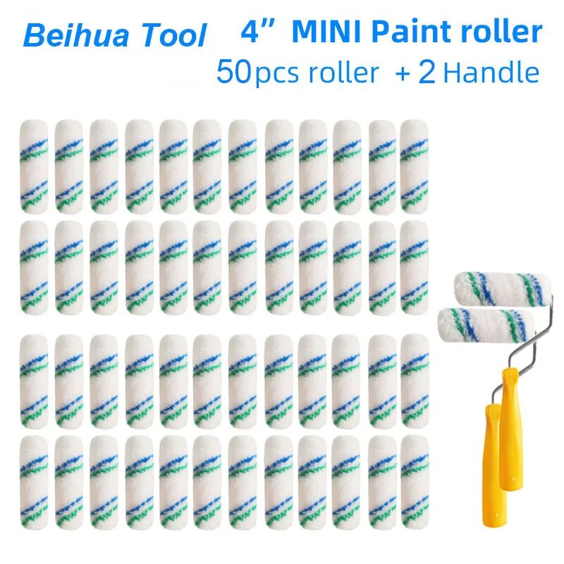 Набор валиков для покраски 4 дюйма, полиэстер, 50 шт.