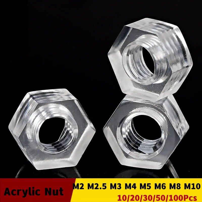 Акриловые гайки шестигранные M2.5, цвет: 50Pcs