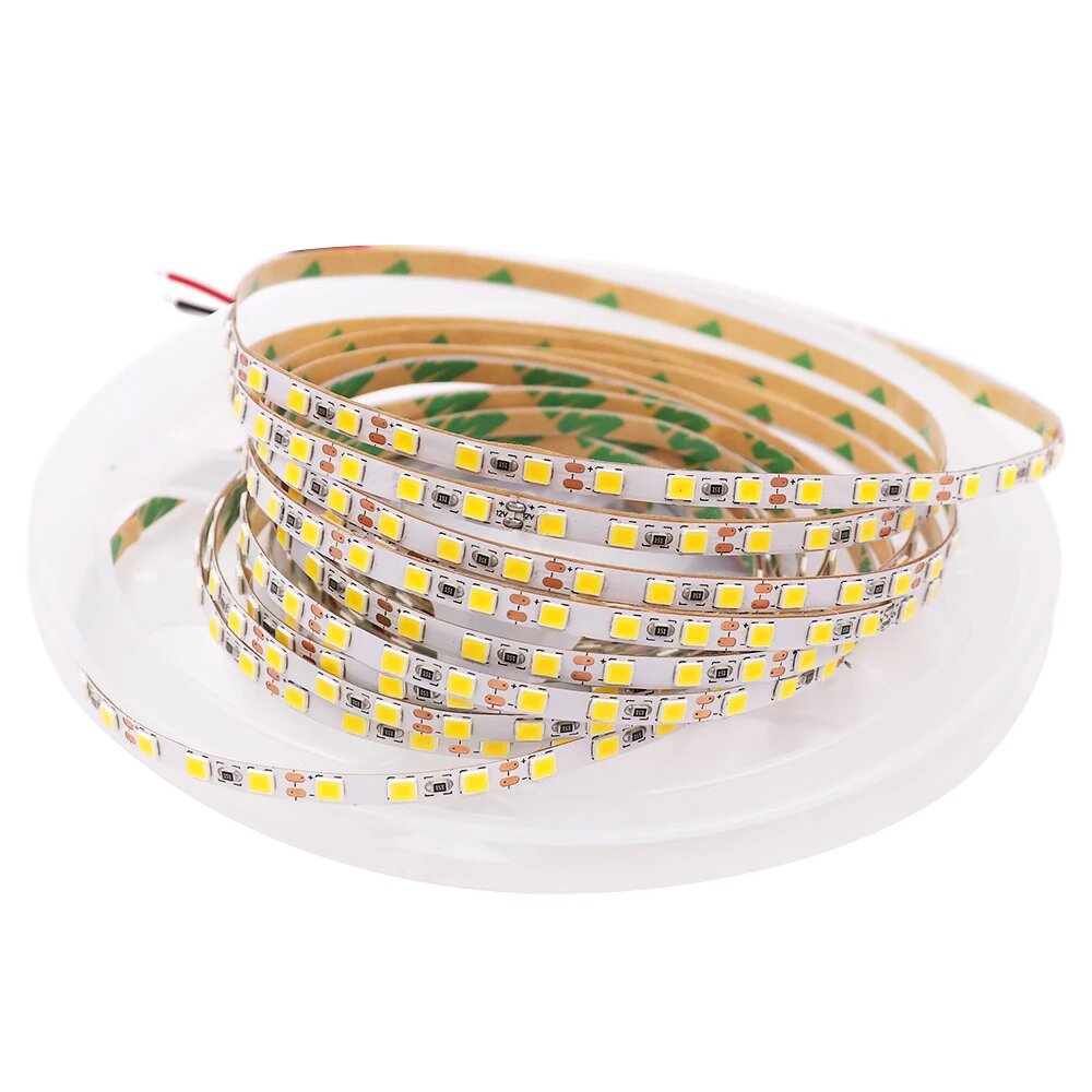 HEGEHE Светодиодная лента 5M 12В 2835 теплый белый/белый 120LEDs 4mm PCB, 5m White, Non Waterproof