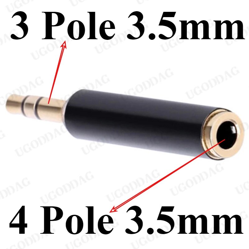 Аудио адаптер чистая медь 3,5 мм TRS на TRRS 3 Ma to 4 Fe Pole