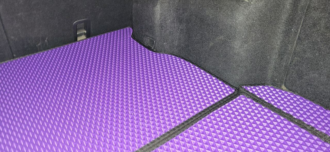 Коврик ЭВА (ЕВА) в багажник Mazda 6 II (GH) универсал 2007 - 2012 (Мазда) / цвет Серый c черной окантовкой. Фактура - сота /EVA Smart