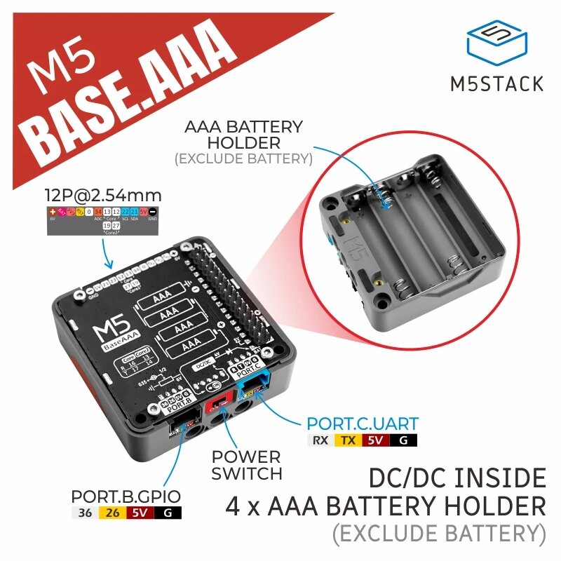 Держатель батарей M5Stack AAA
