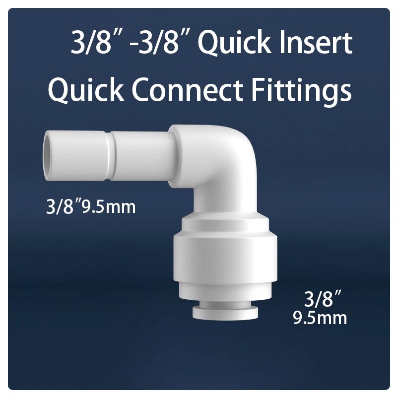 Пластиковый локоть для обратного осмоса 3/8"-1/2" 7