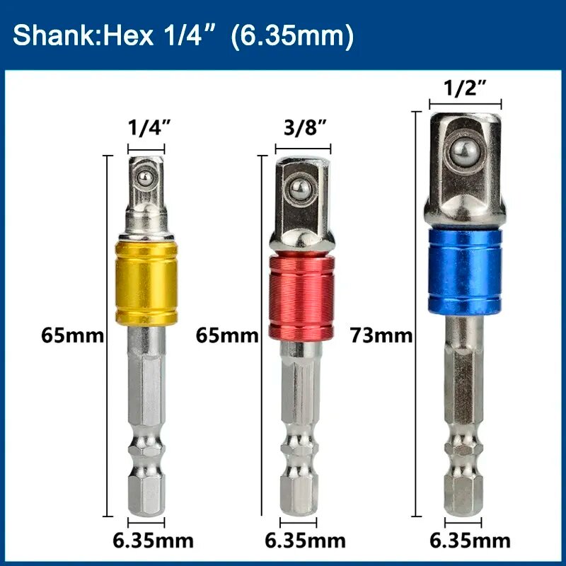 XCAN переходник для сверл 1/4", 3/8", 1/2" Set B