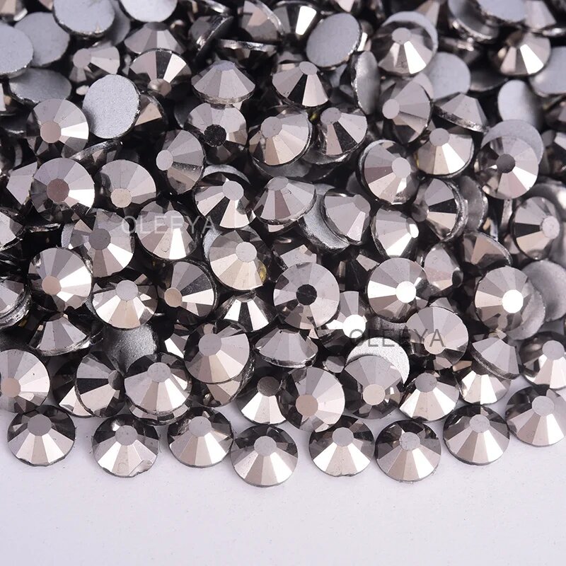 Стеклянные стразы OLeeya цветные гематит SS3-SS30 Серебряный, SS16-1440pcs, Hematite