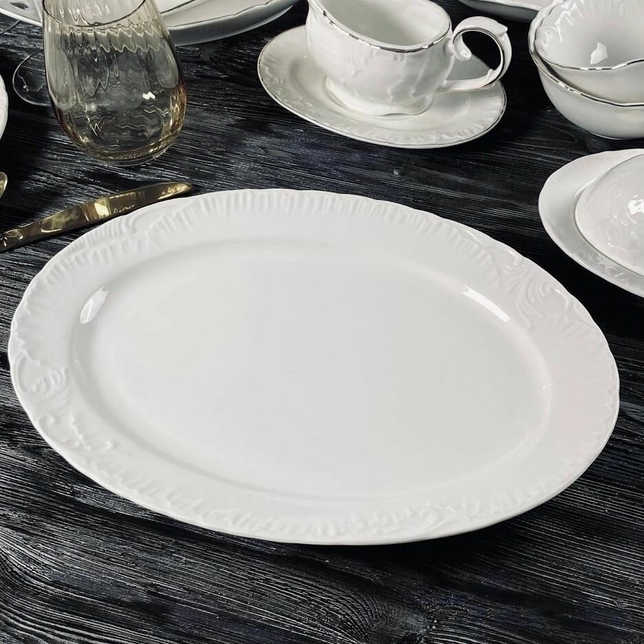 Набор 2 штуки Овальное блюдо Lenardi Аврора 30.5см фарфор