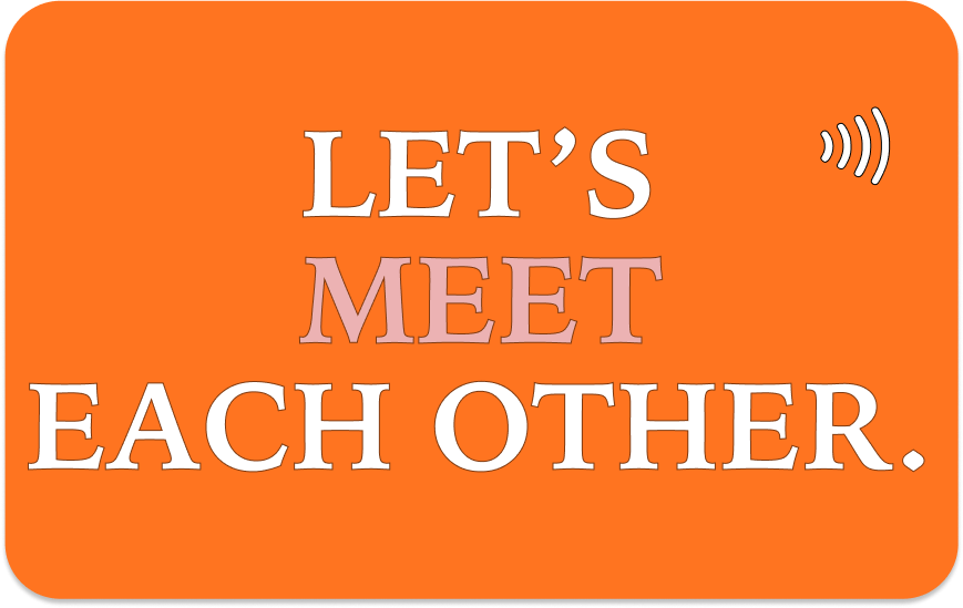 Умная NFC-визитка DTechs "LET'S MEET EACH OTHER", цвет оранжевый