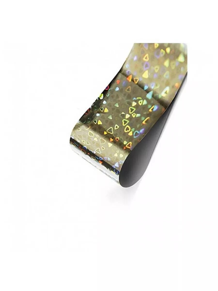 Фольга E.Mi "Сердечки", голографическая, цвет золотистый, длина 150см, ширина 3см